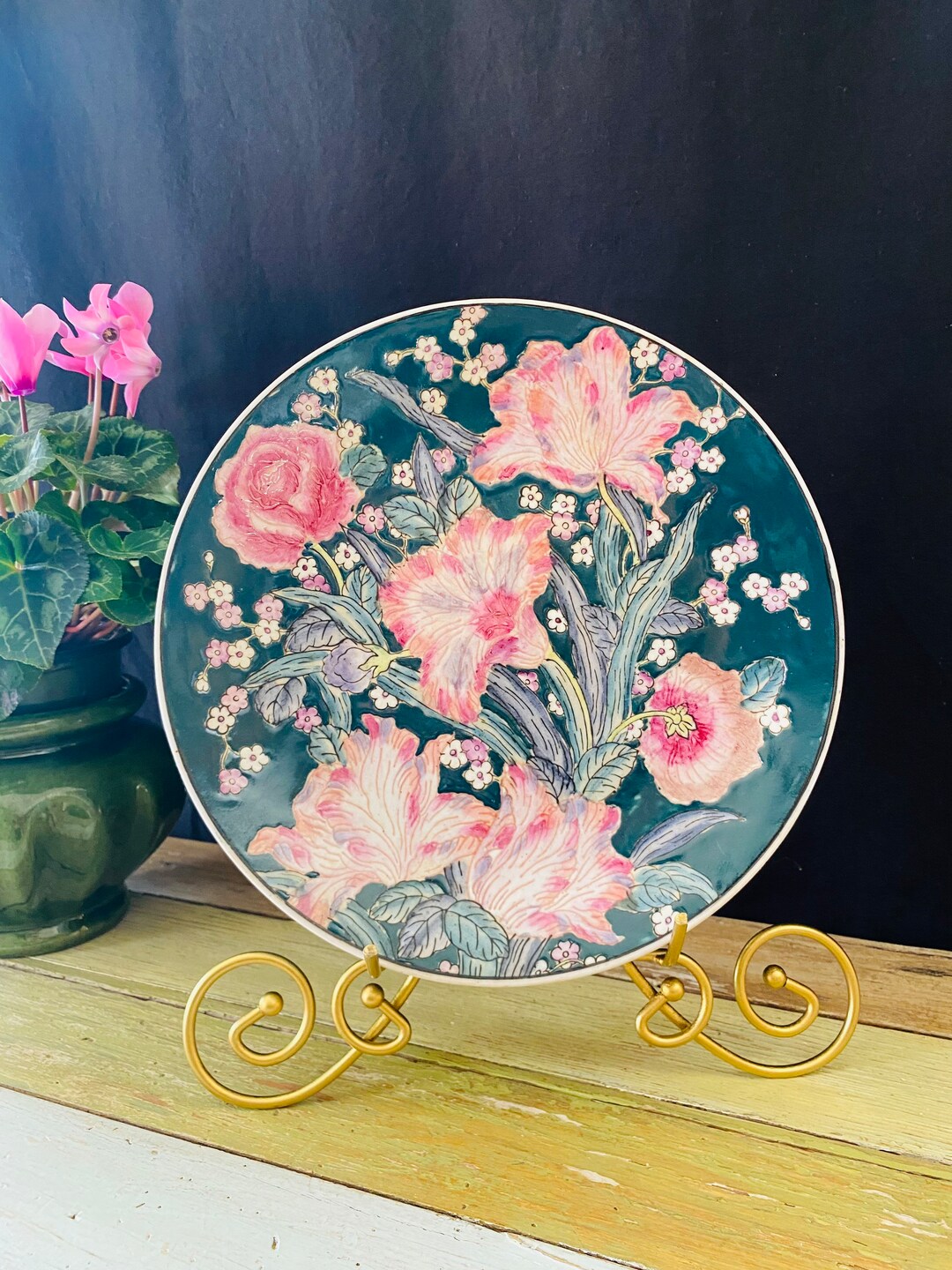 Decorative Porcelain Asian Inspired Plate Vintage - Etsy