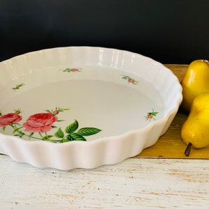Christineholm Porcelain Rose Quiche Dish/ Pie Dish - Etsy