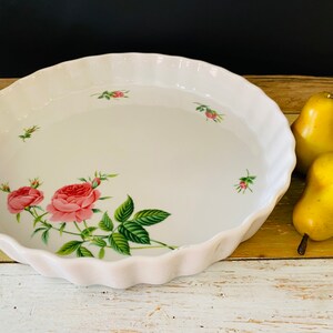 Christineholm Porcelain Rose Quiche Dish/ Pie Dish - Etsy