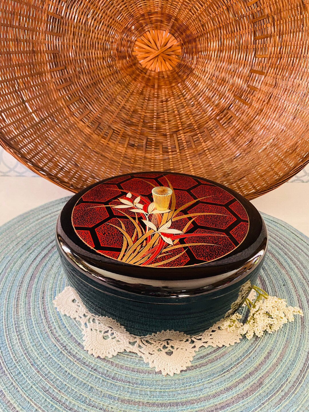 Vintage Toyo Large Lacquer Box With Lid - Etsy