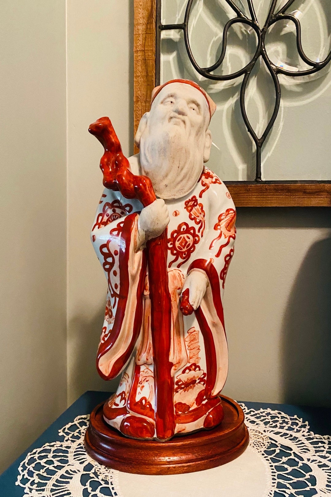 Japanese Kutani Jurojin God of Wisdom Statue - Etsy