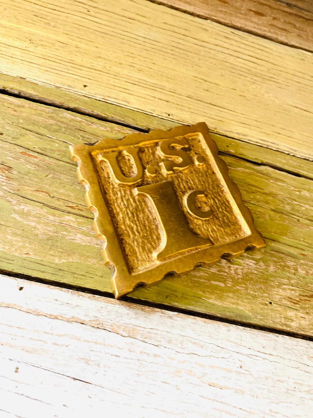 Heavy Brass 1 Cent Stamp Paperweight - Etsy