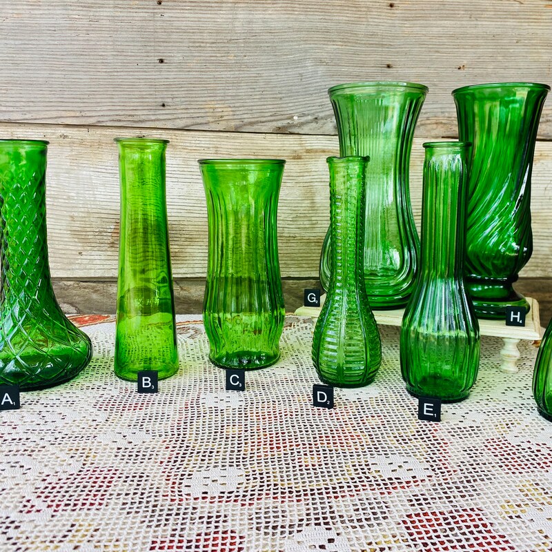 Green Glass Vase - Etsy