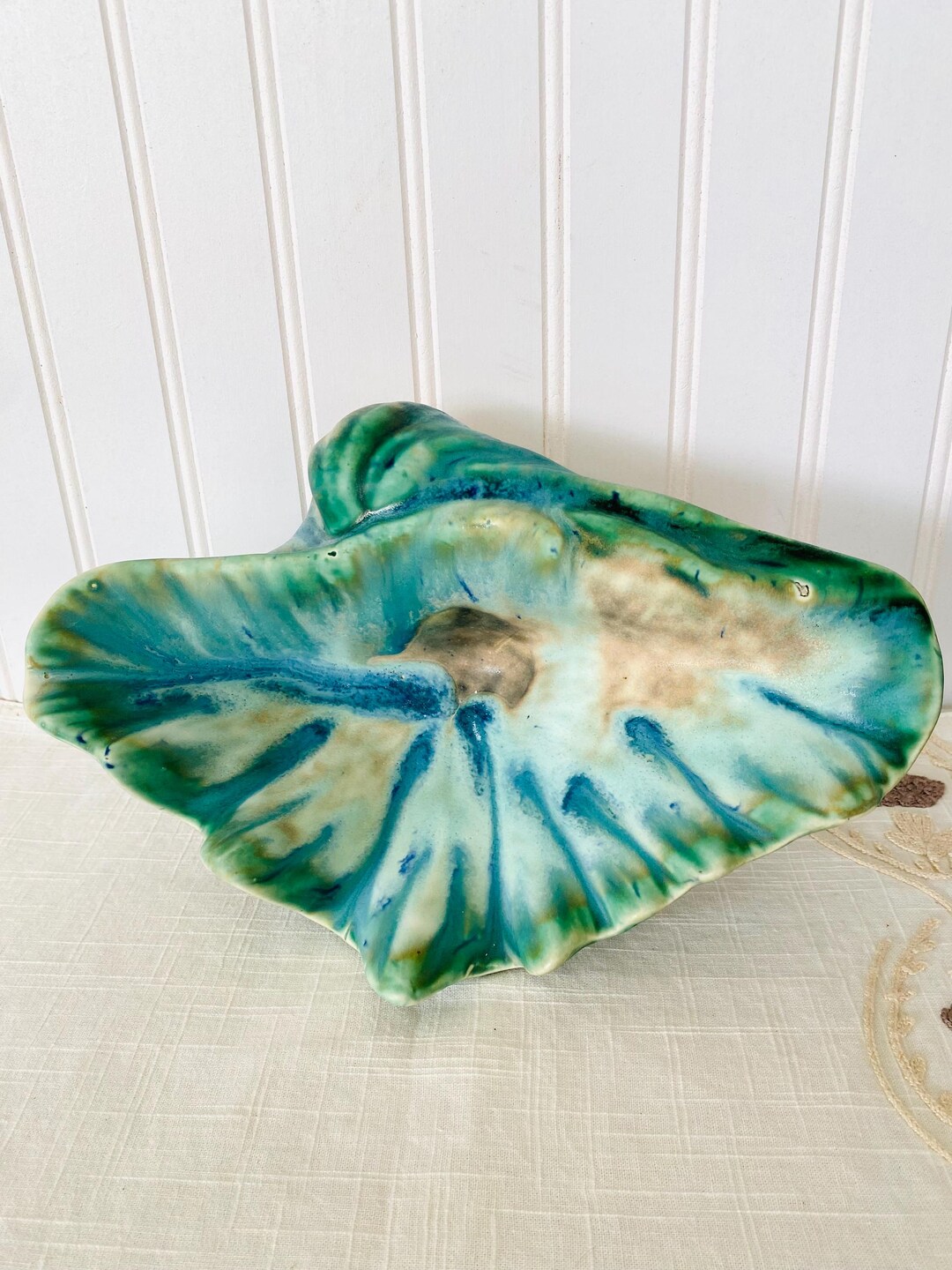 Mccarty Pottery Dirty Jade Large Clam Shell Bowl - Etsy