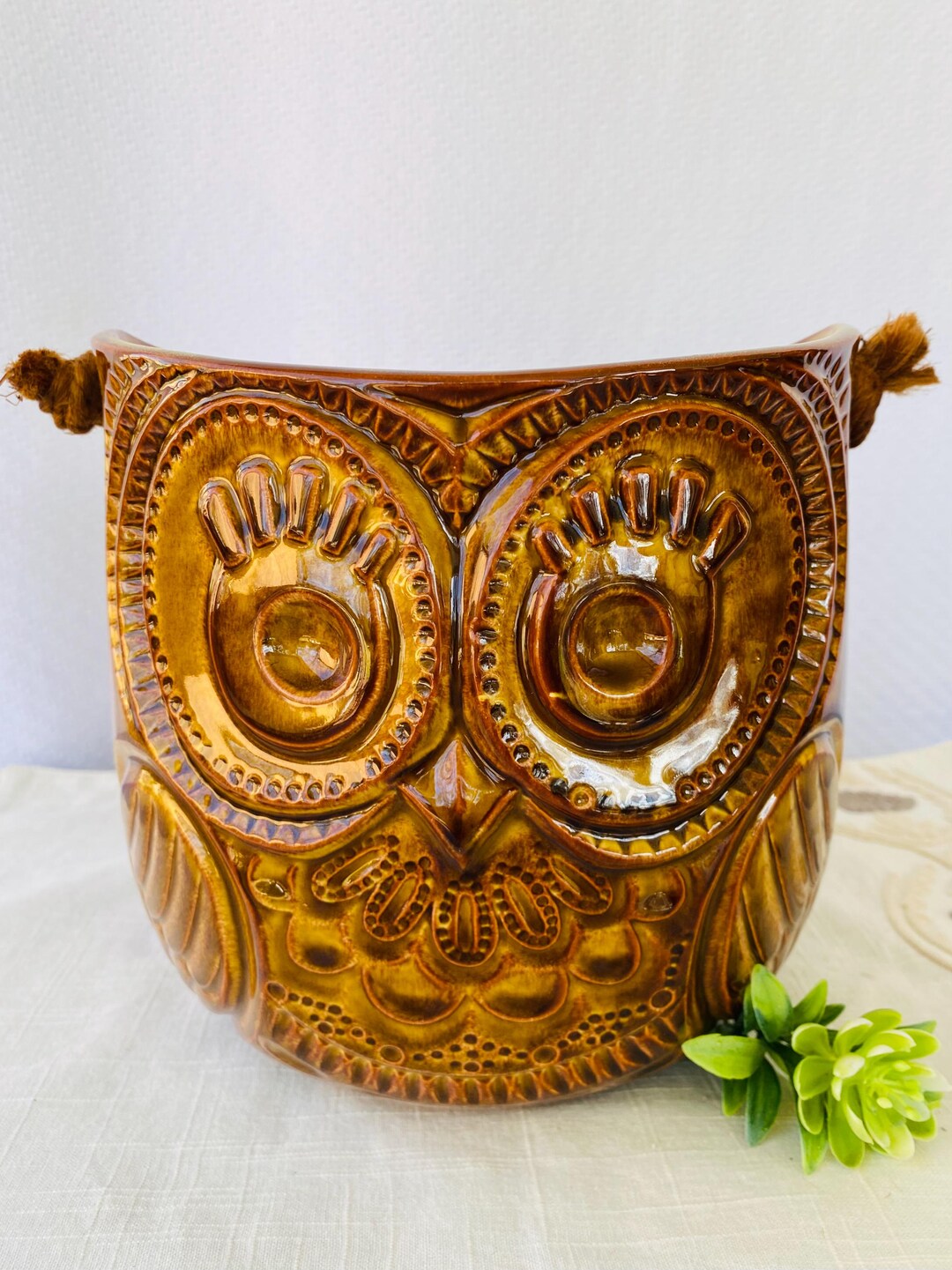 RARE Mccoy Owl Hanging Planter W/ Original Hanging Rope - Etsy