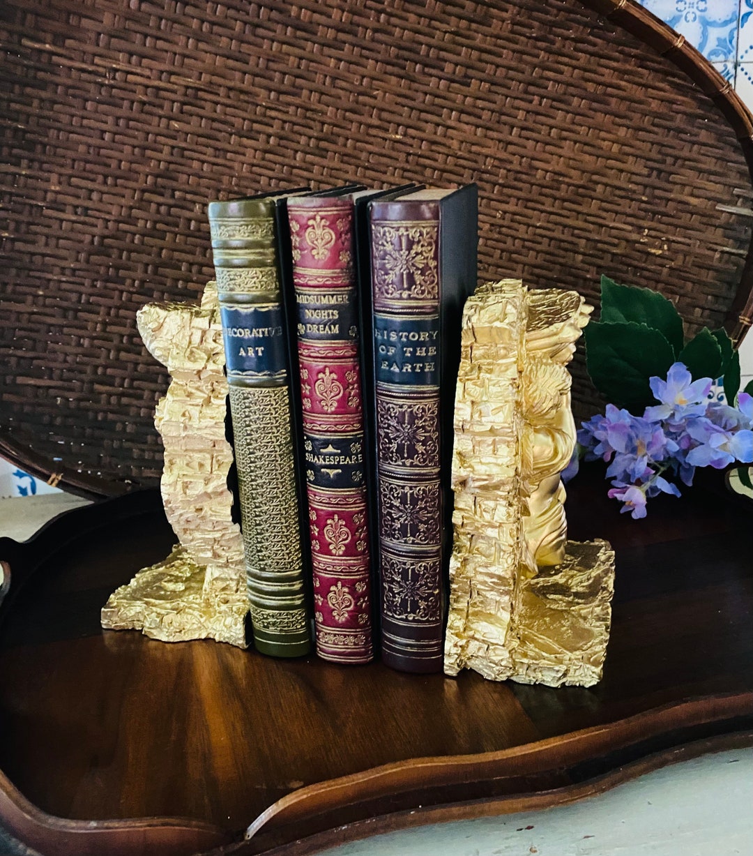 Vintage Gold Cherub/ Angel Bookends - Etsy