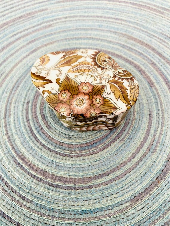 Royal Crown Small Porcelain Trinket Box/ Dish - Gem