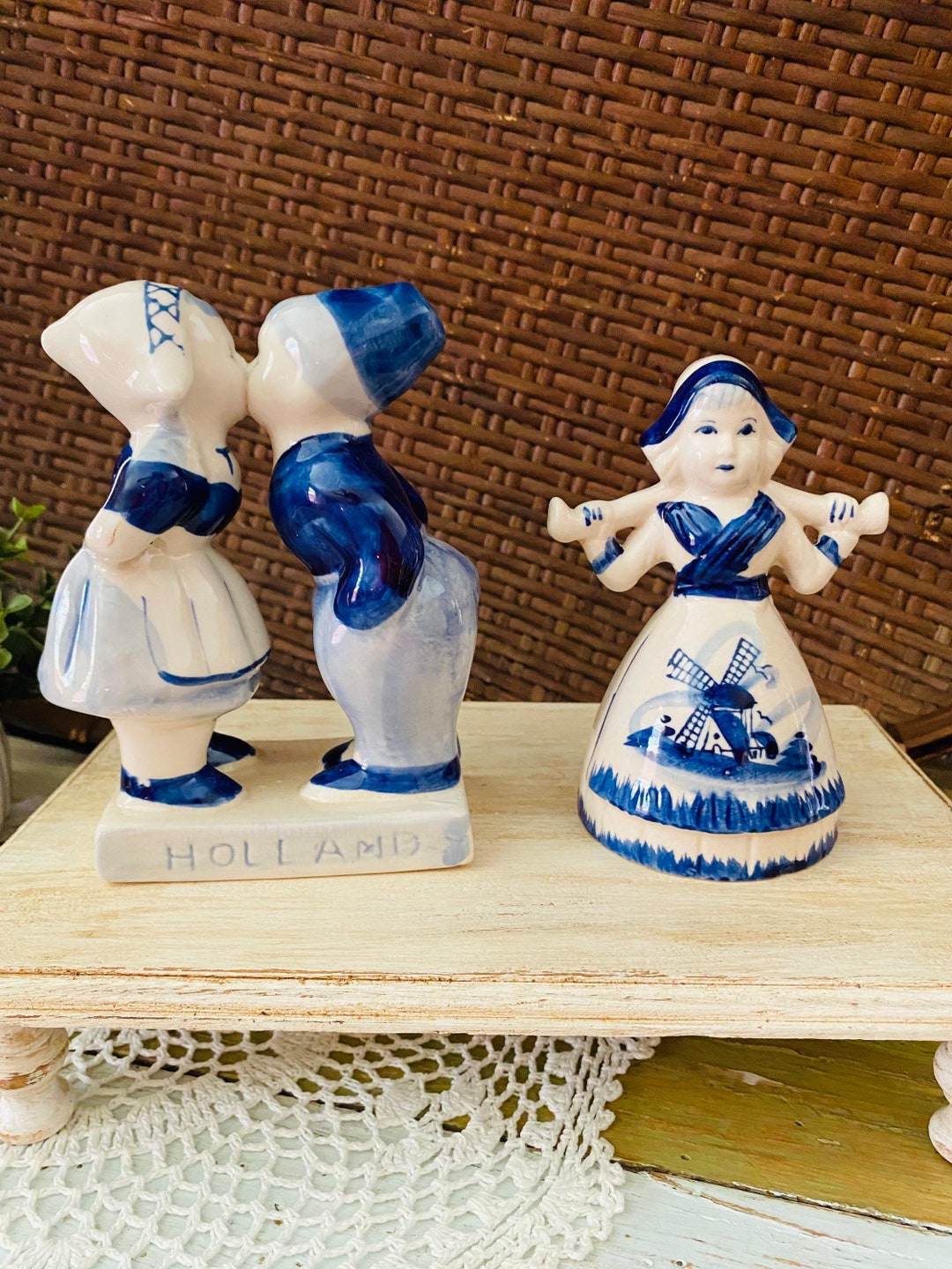 Vintage Blue & White Dutch Holland Delft Figurines - Etsy