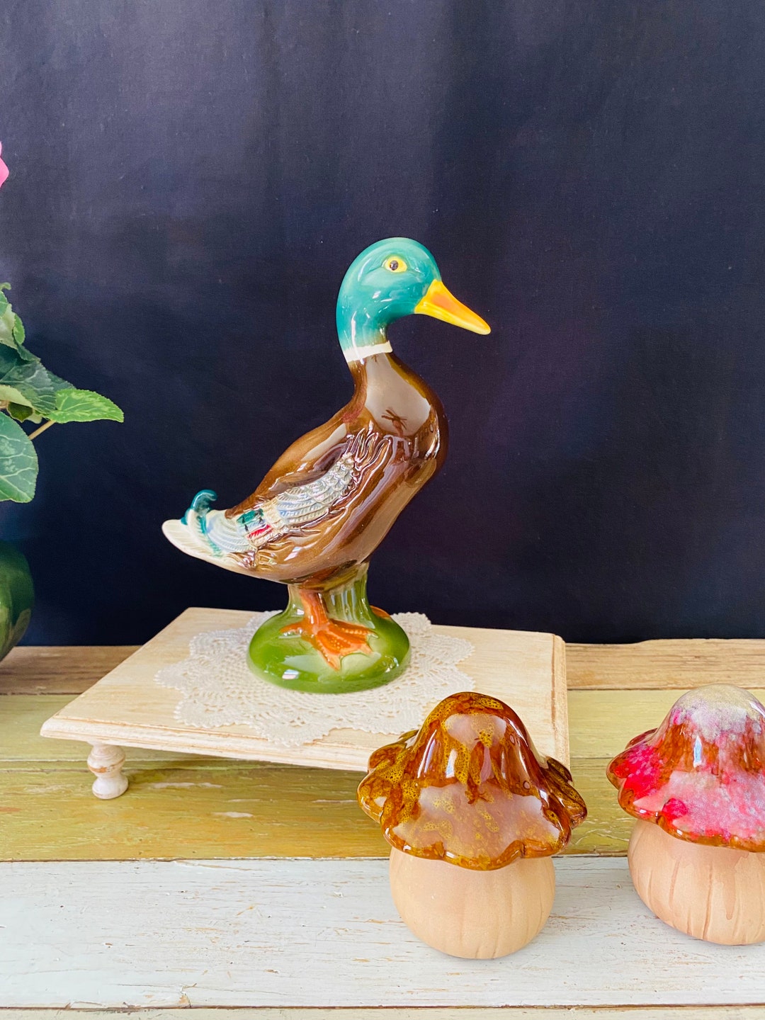 Large Vintage Ceramic Duck Statue/ Figurine - Etsy