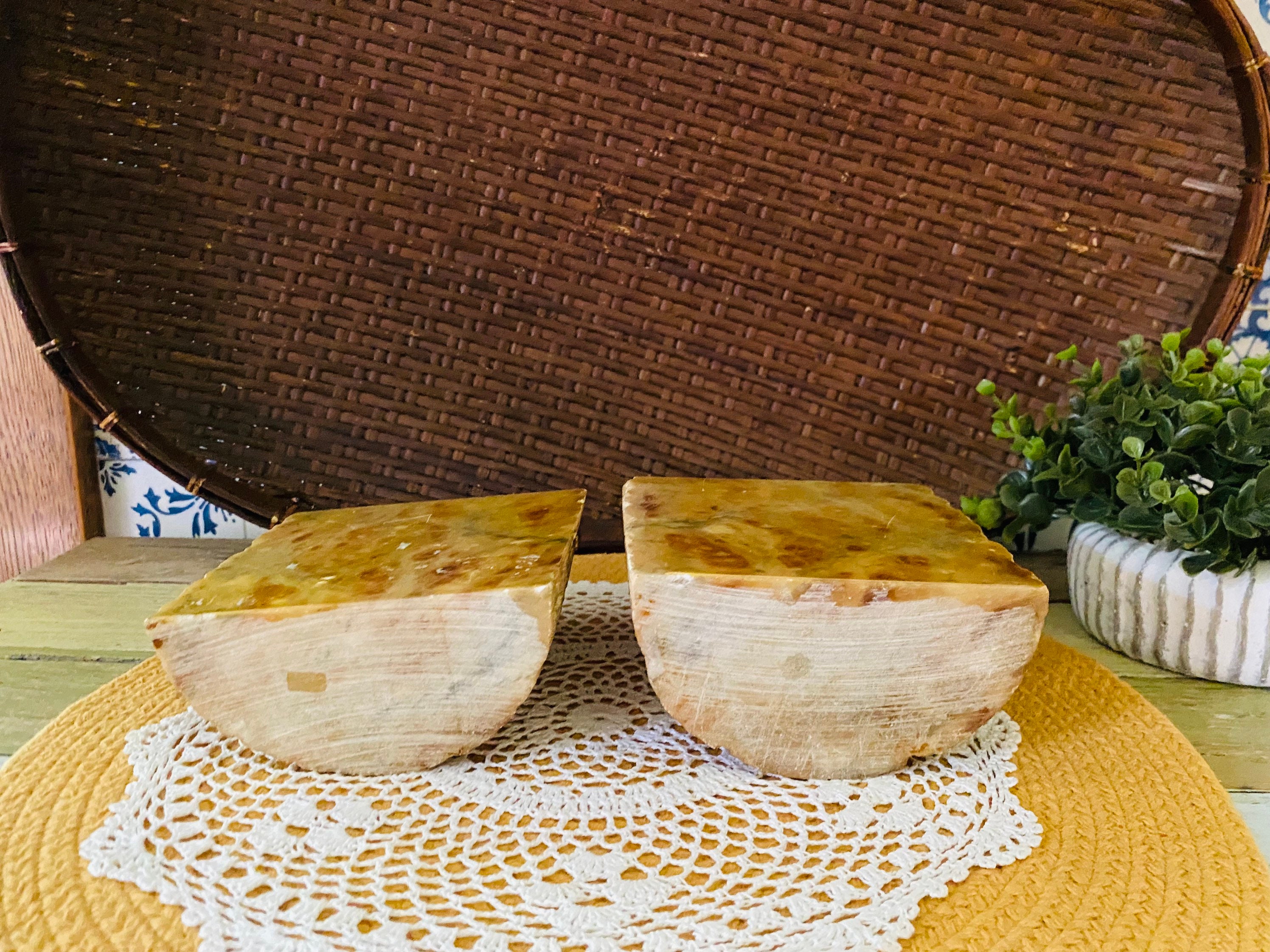 Vintage Alabaster/ Soap Stone Bookends - Etsy