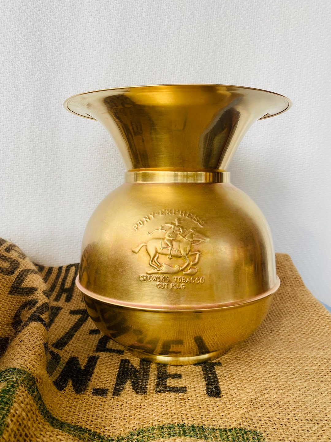 Large Pony Express Chewing Tobacco Weighted Bottom Brass Spittoon - Etsy