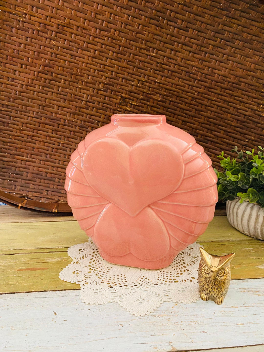 Mid Century Modern Pink Ceramic Vase - Etsy