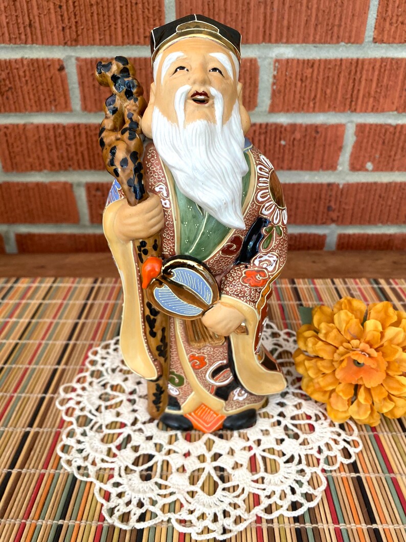 Japanese Yamayo Statue of Jurojin God of Longevity - Etsy