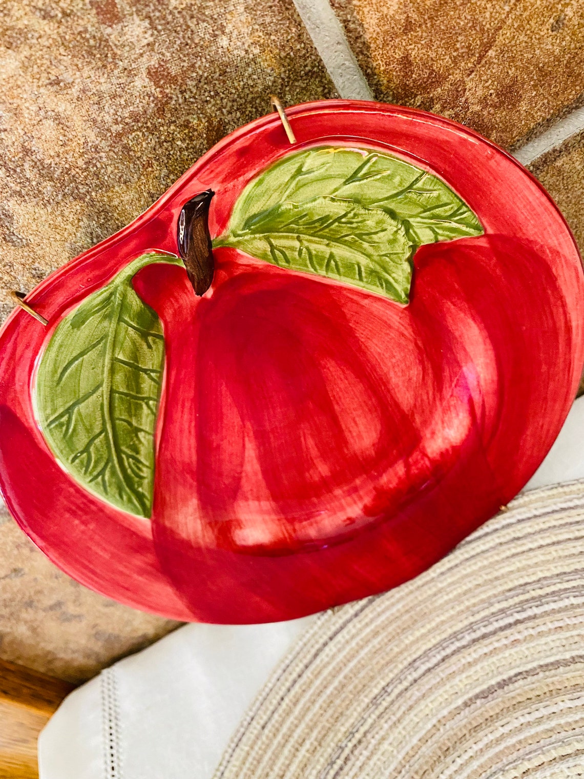 Franciscan Apple Shaped Plate Made in Portugal RARE - Etsy