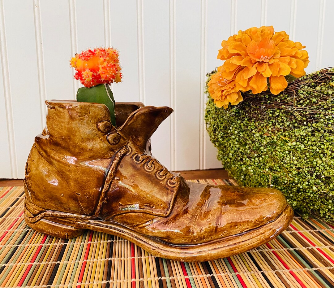 RARE Large Ceramic Old Boot Planter / Unique Planter - Etsy