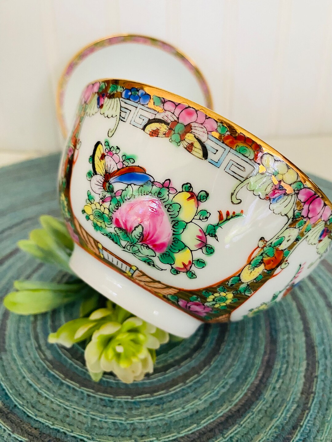 Pair of Chinese Rose Medallion Famille Porcelain Rice Bowls - Etsy