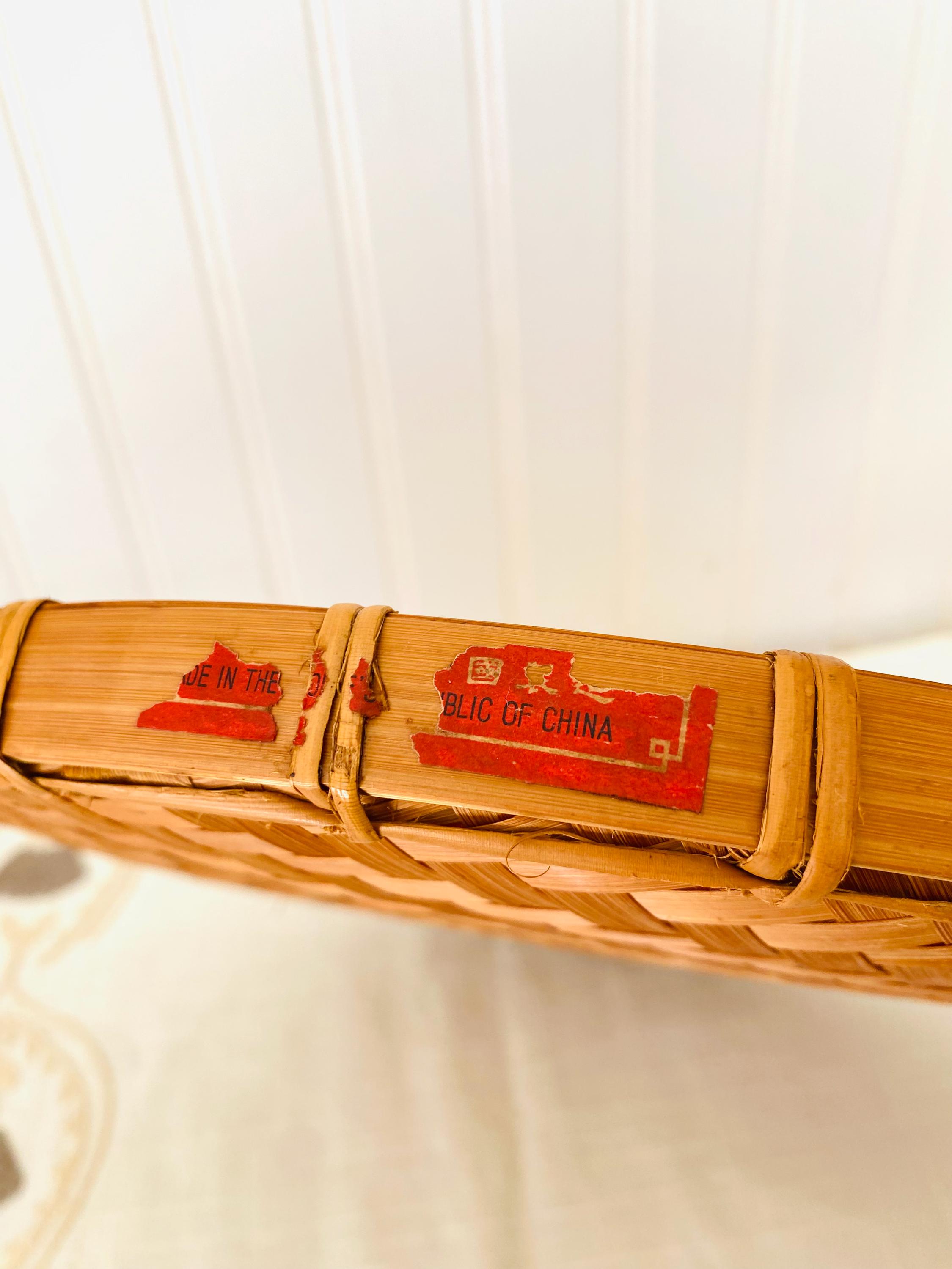 Chinese Woven Rice Bamboo Basket Tray/ Winnowing Basket - Etsy