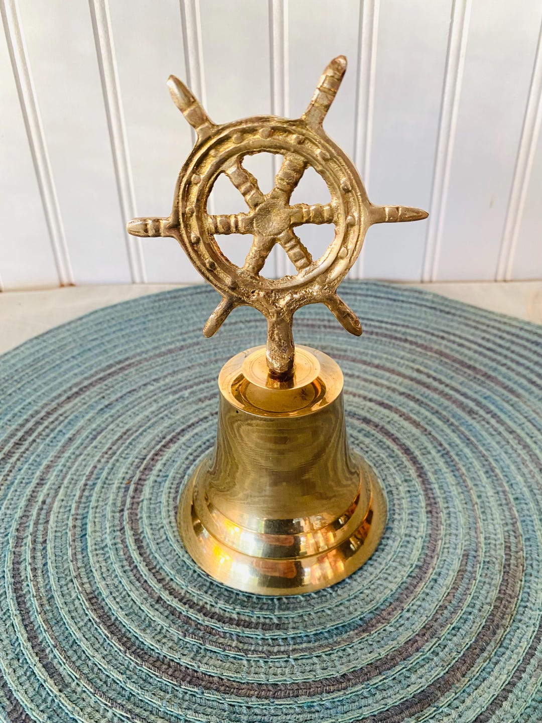 Solid Brass Sailor Wheel Bell - Etsy