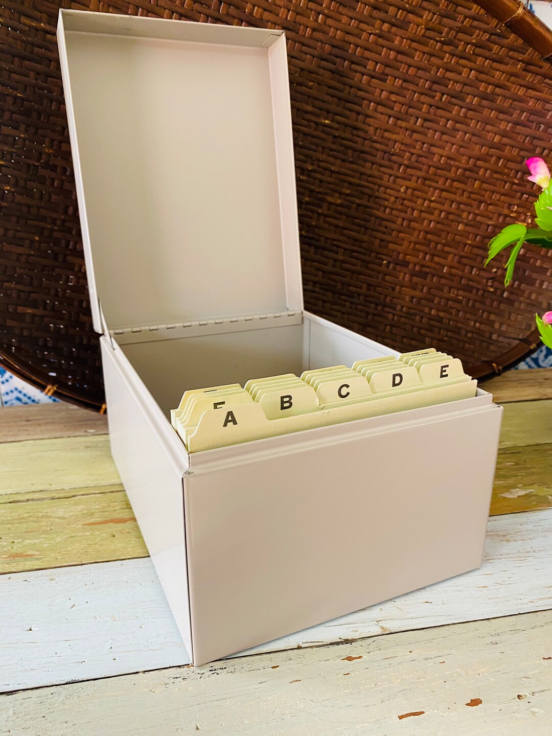 Vintage Metal Card Filing Box W/ Alphabetical Cards - Etsy