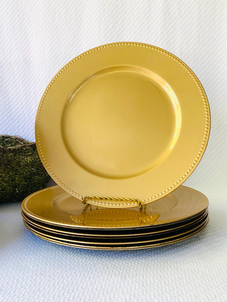 Gold Wedding Chargers: Bubble Edge, Antique Finish - 13 Inch - Etsy