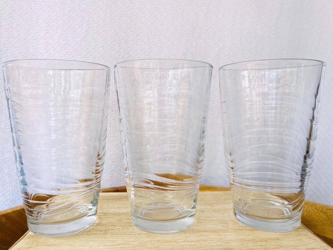 Set of 6 Libbey Orbita Wave Clear Glass Tumblers 16 Ozs. - Etsy