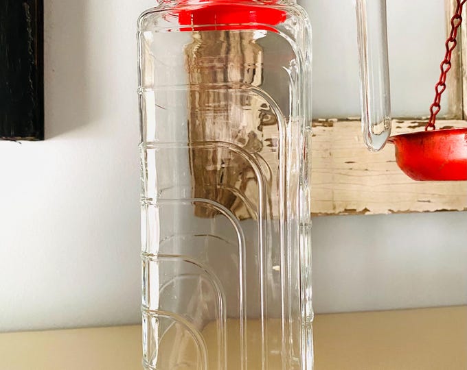 Lilac Glass Juice Pitcher W/ Red Lid - Etsy