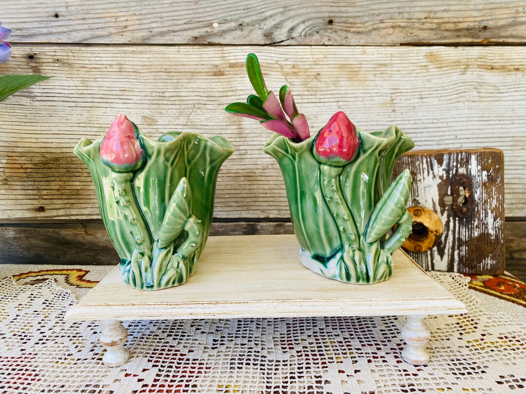 Pair of Vintage Unique and Unusual Planters - Etsy