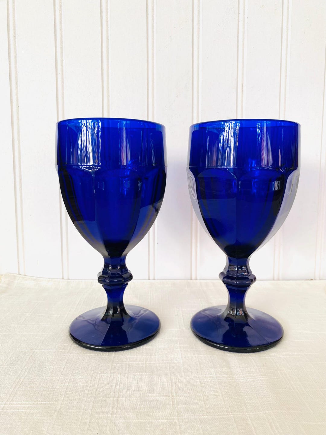Pair of Libby Duratuff Cobalt Blue Gibraltar Water Glasses 10 Ozs. - Etsy