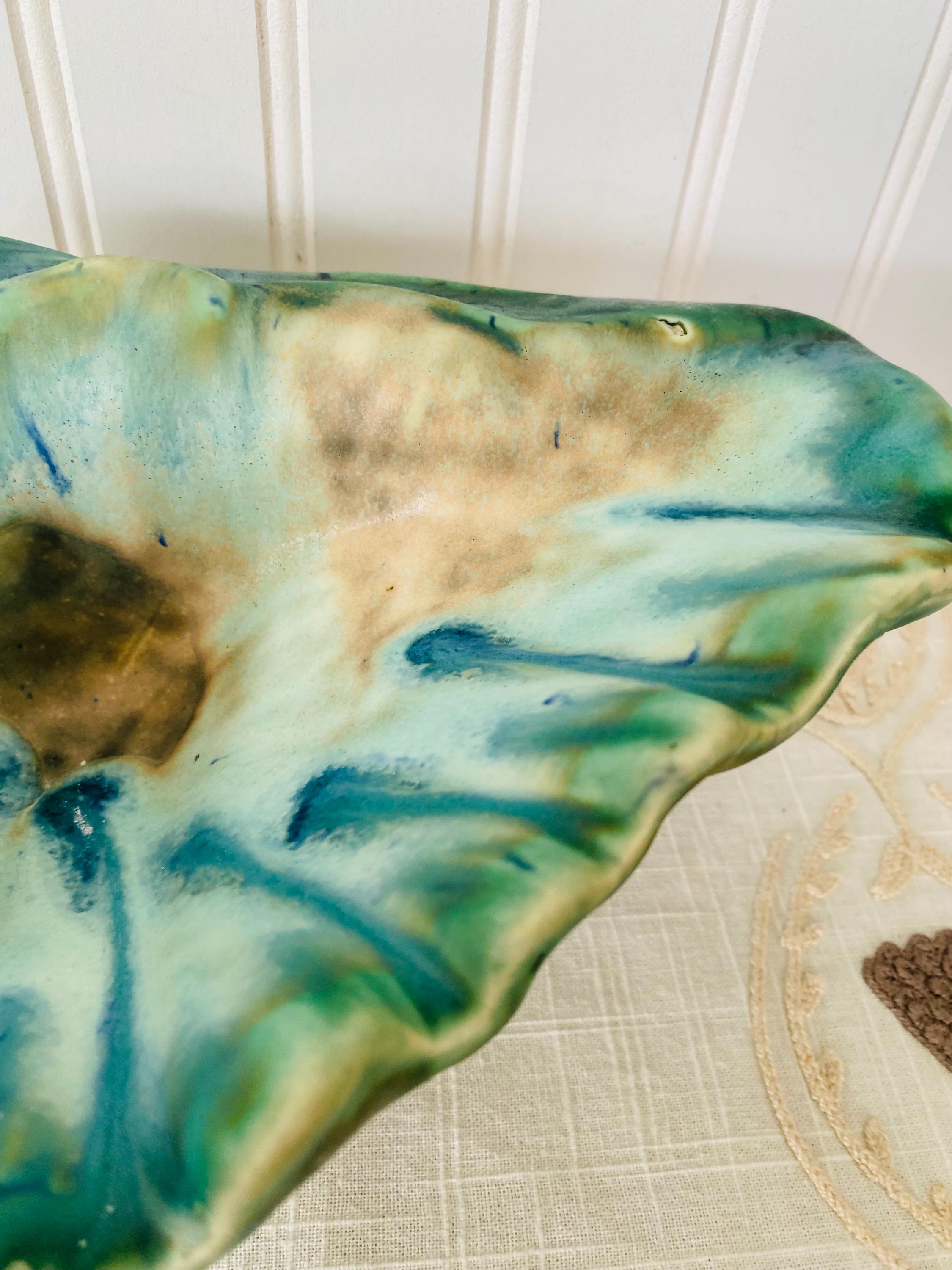 Mccarty Pottery Dirty Jade Large Clam Shell Bowl - Etsy