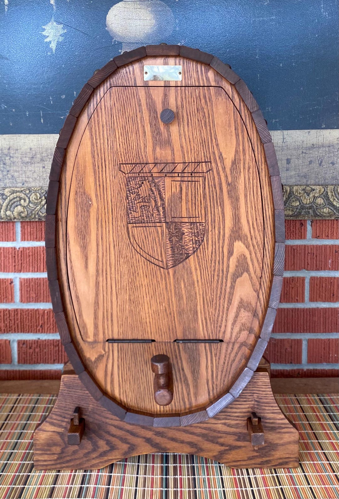 Vintage Wooden Whiskey Barrel Display Bar - Etsy