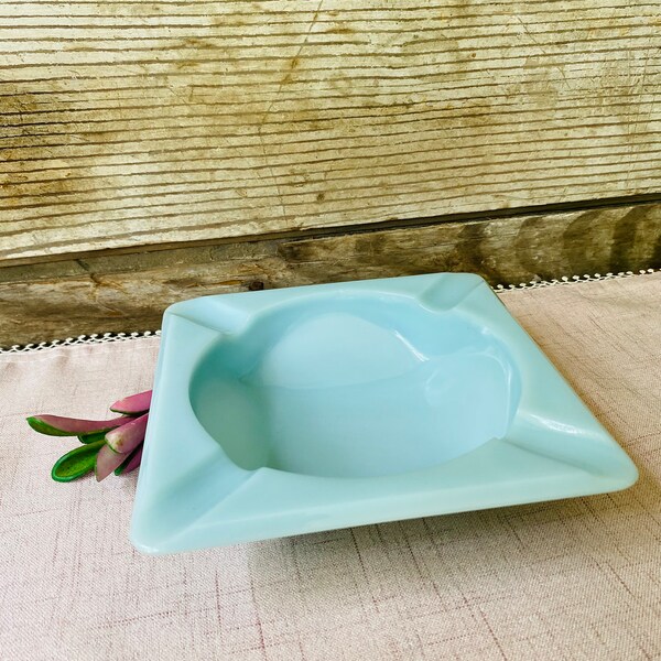 Vintage Blue Ashtray - Etsy