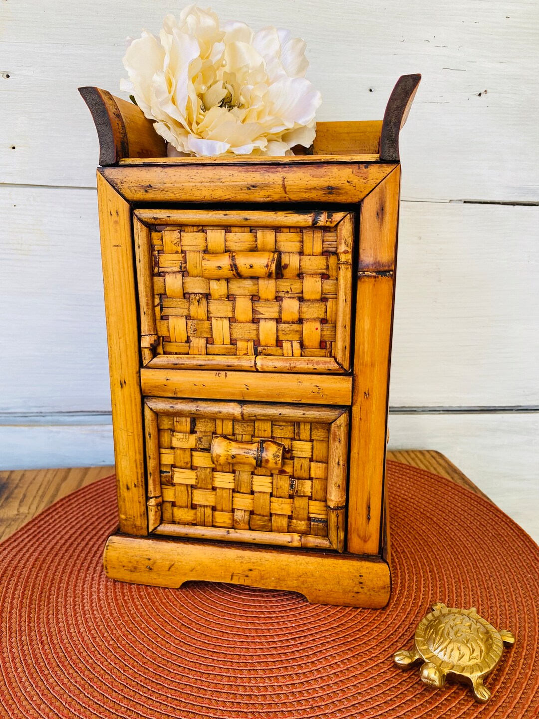 Bamboo 2 Drawer Storage Box/ Tea Box - Etsy