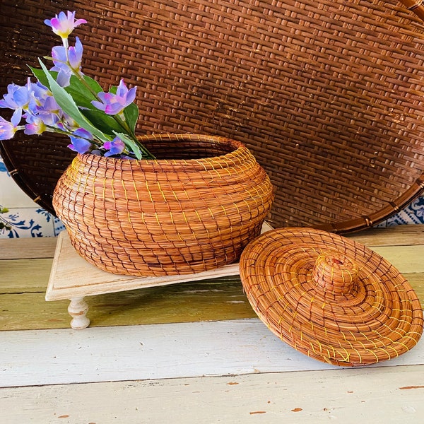 Pine Needle Basket - Etsy