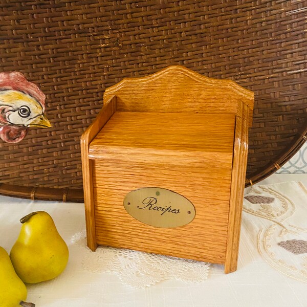 Wooden Recipe Box - Etsy