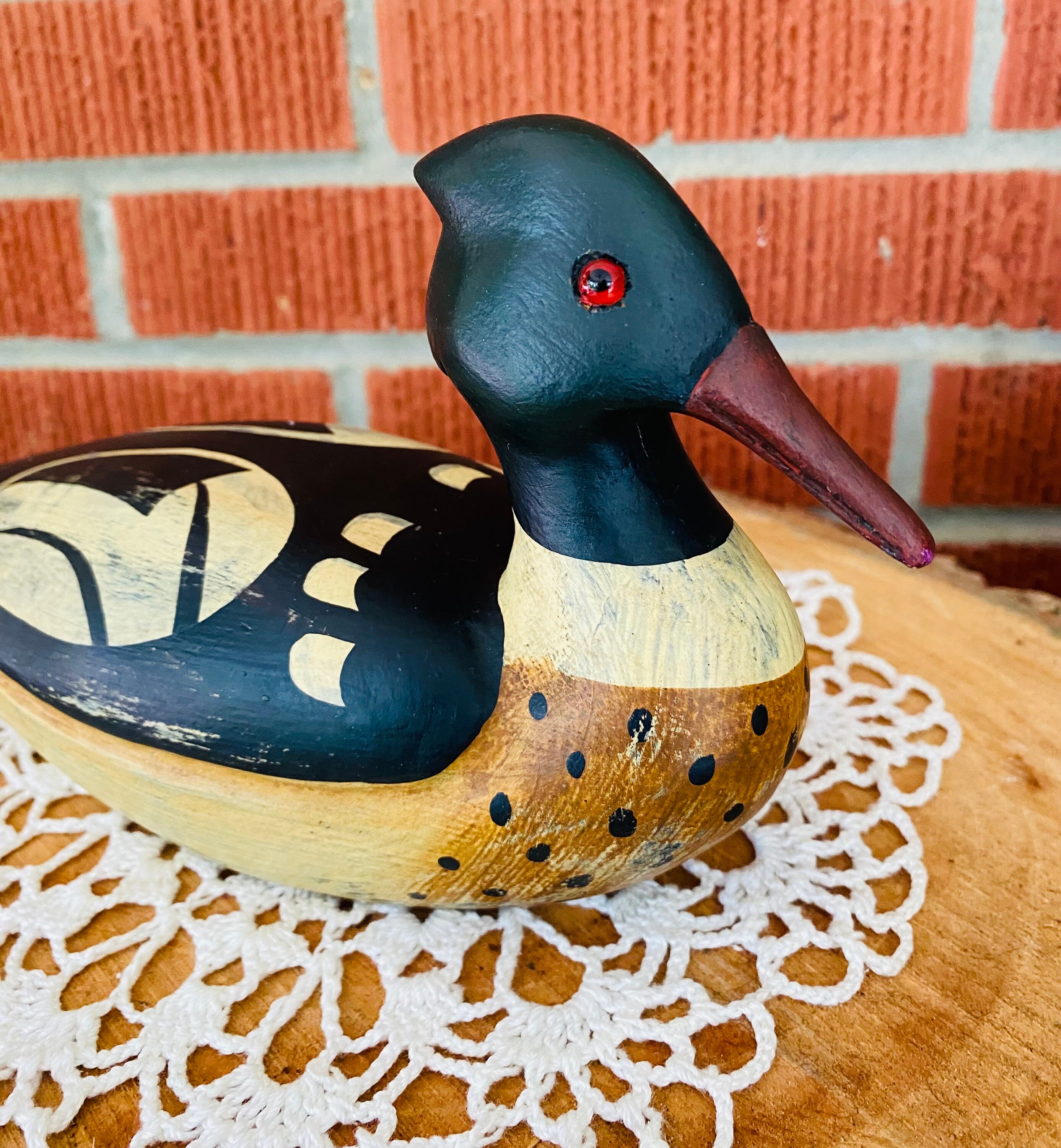 Wooden Hand Carved and Painted Merganser Duck by James Haddon - Etsy