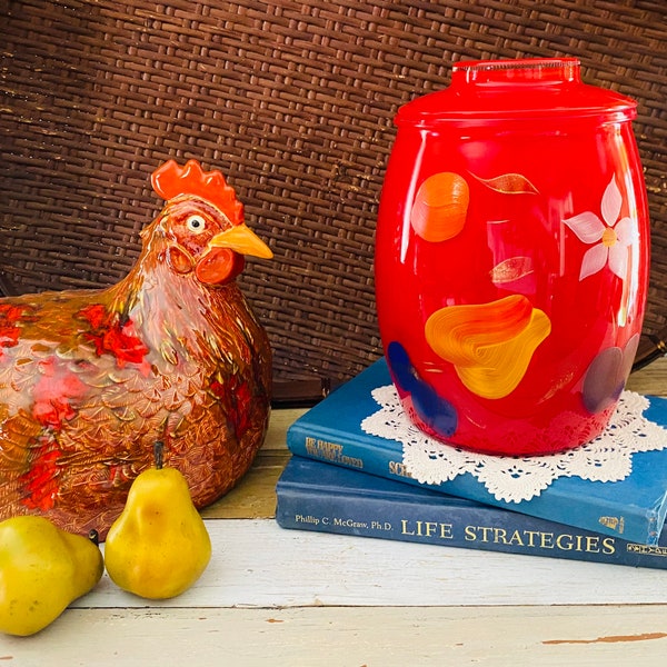 Red Cookie Jar - Etsy