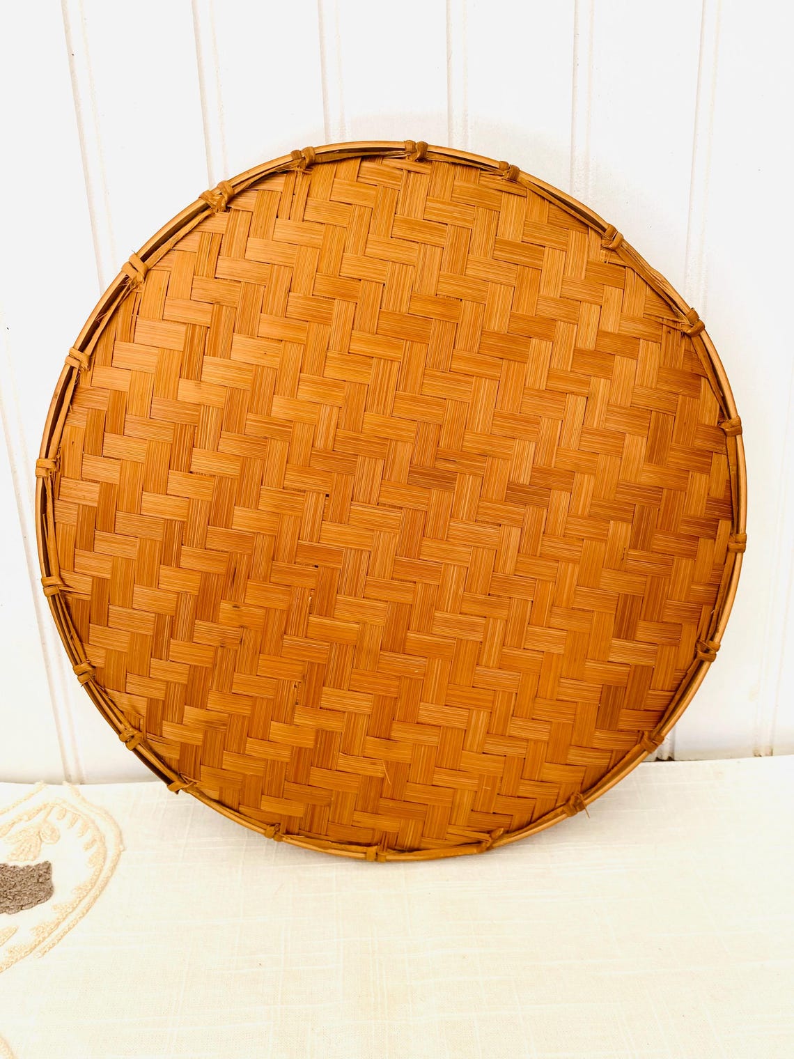 Chinese Woven Rice Bamboo Basket Tray/ Winnowing Basket - Etsy