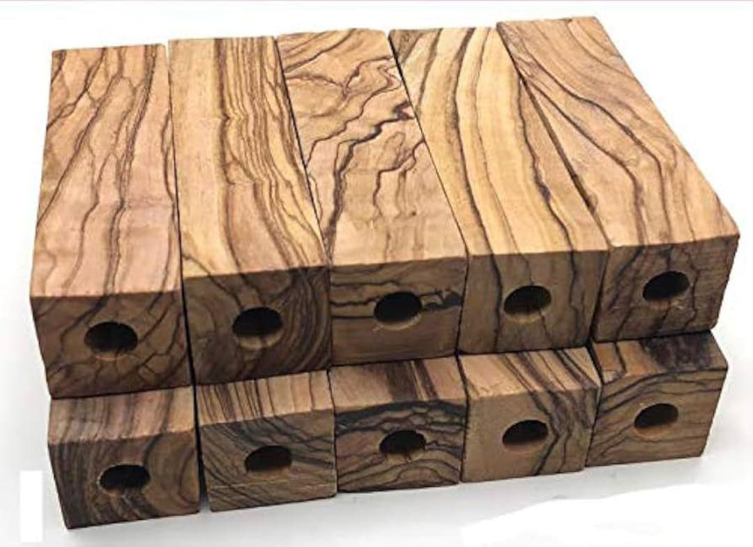 10 Pen Turning Blanks - Drilled Olive Wood Short Pen Blanks Crafted in ...