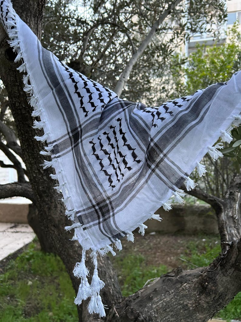 Original Palestinian Kufiya From Palestine - Classic Handmade Kuffeyeh ...