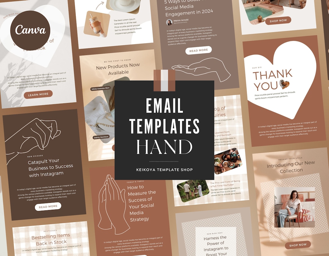Canva Editable Email Templates Hand | Email Marketing | Product ...