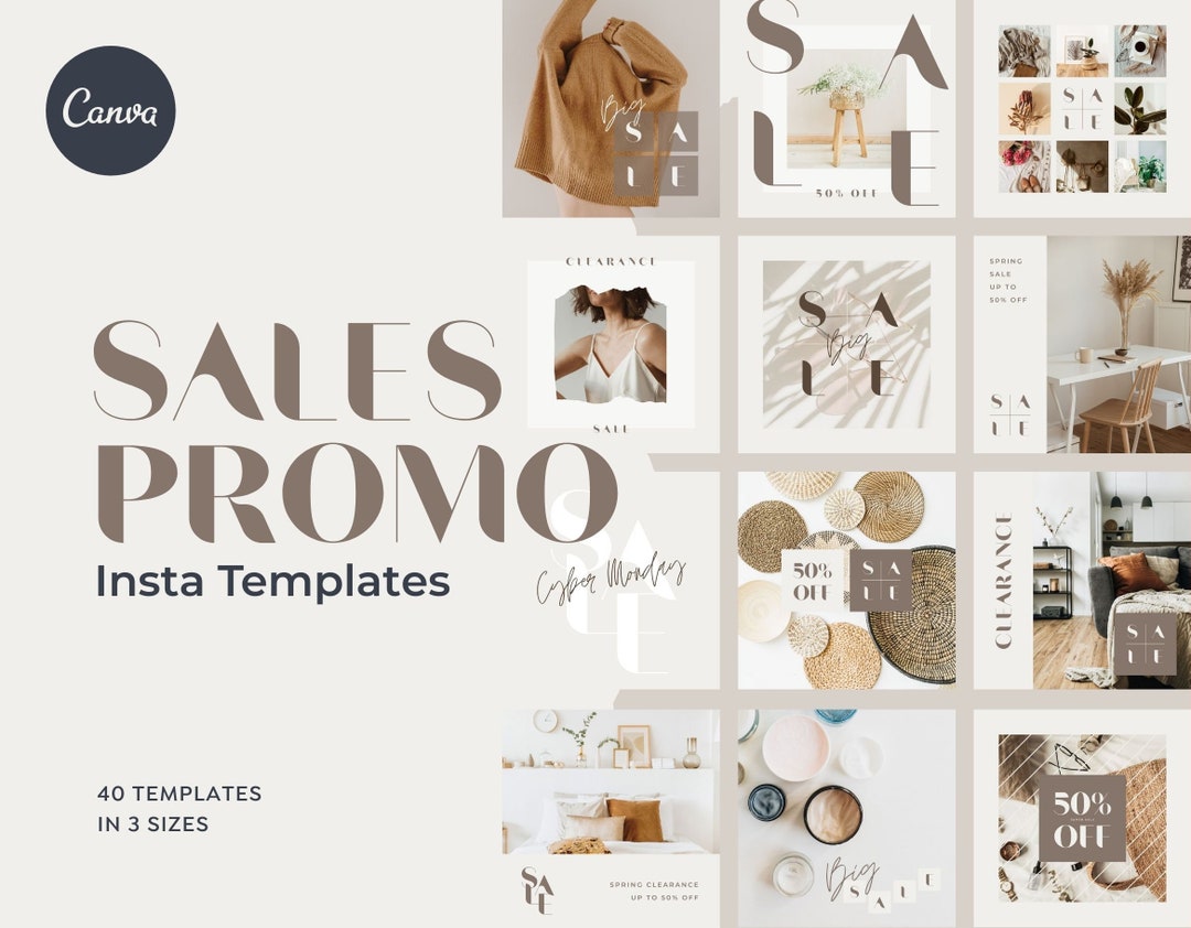 Instagram Template Canva - Elegant Minimum Sales Promotion Organic Post ...