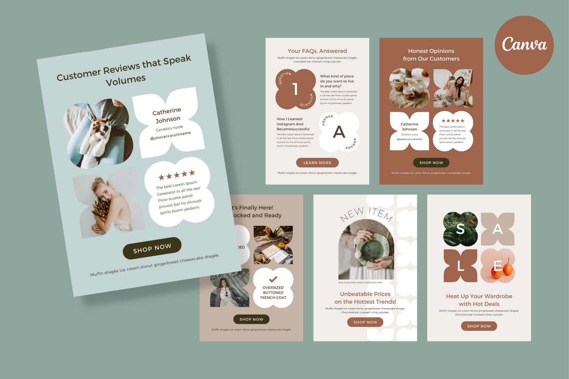 Canva Editable Email Templates Mint Email Marketing - Etsy