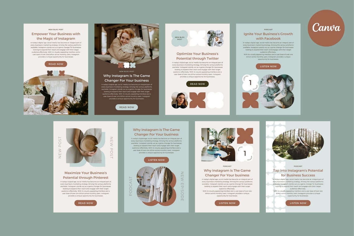Canva Editable Email Templates Mint Email Marketing - Etsy
