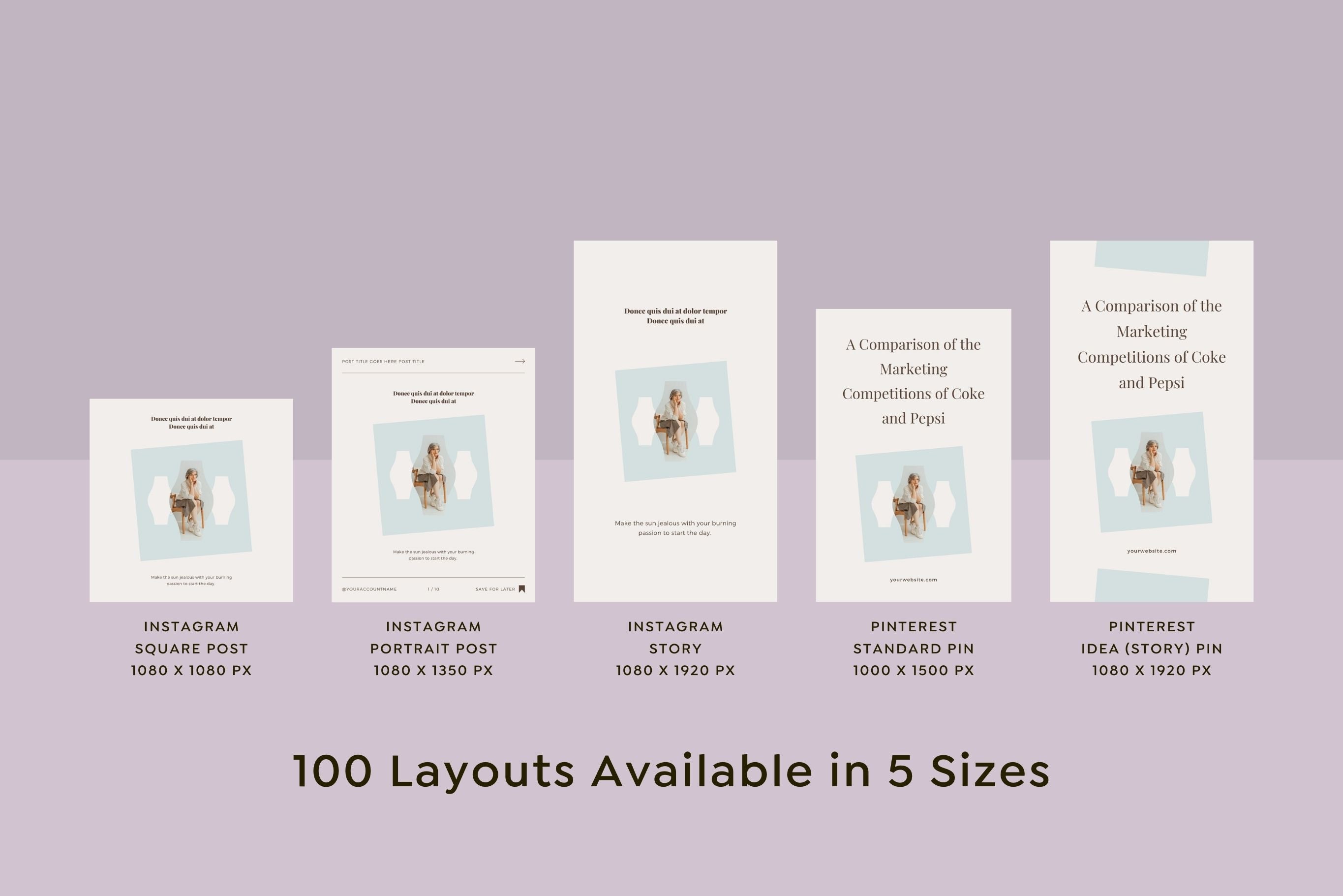 500 Instagram Pinterest Template Canva Wabi-sabi Post Story - Etsy