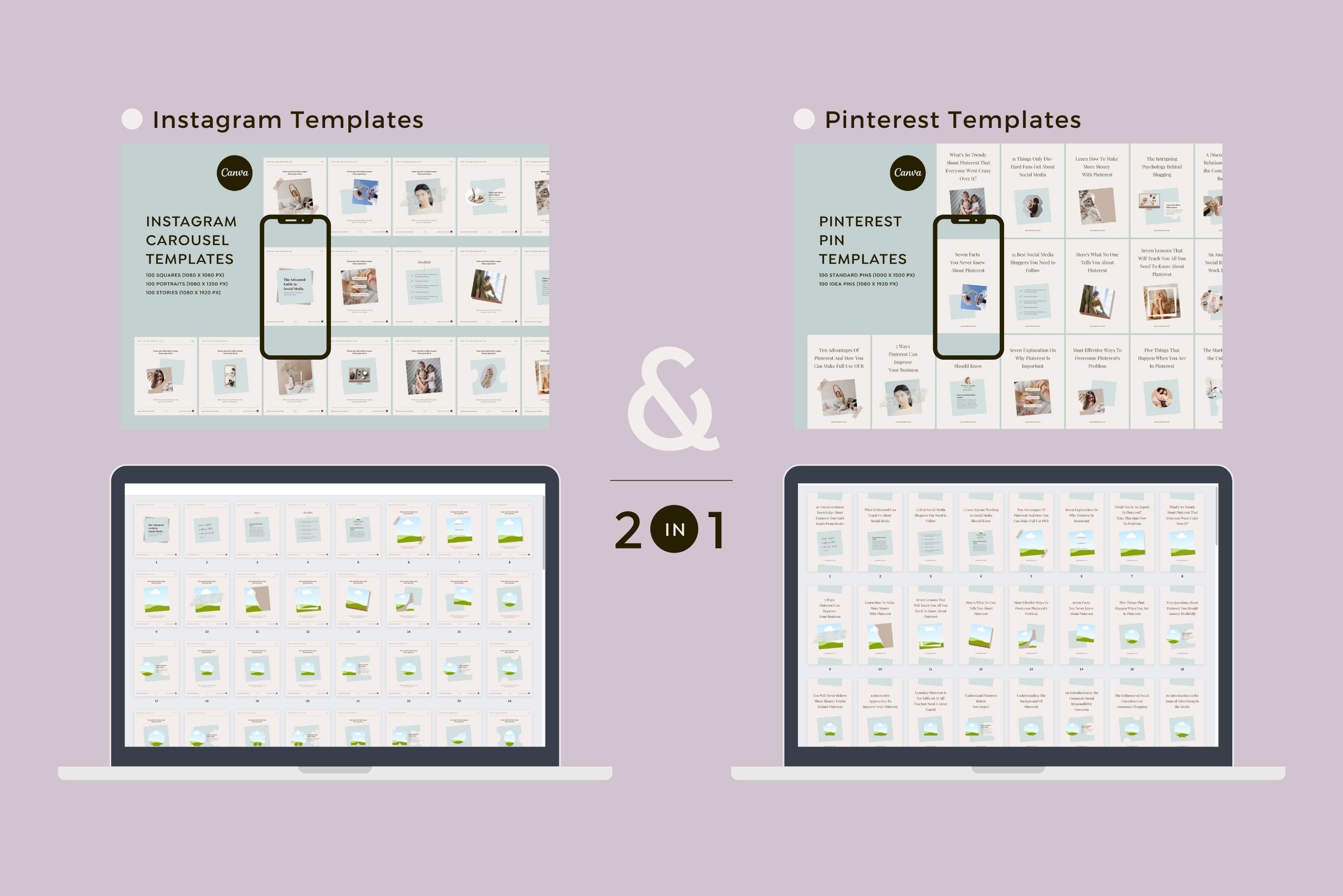 500 Instagram Pinterest Template Canva Wabi-sabi Post Story - Etsy