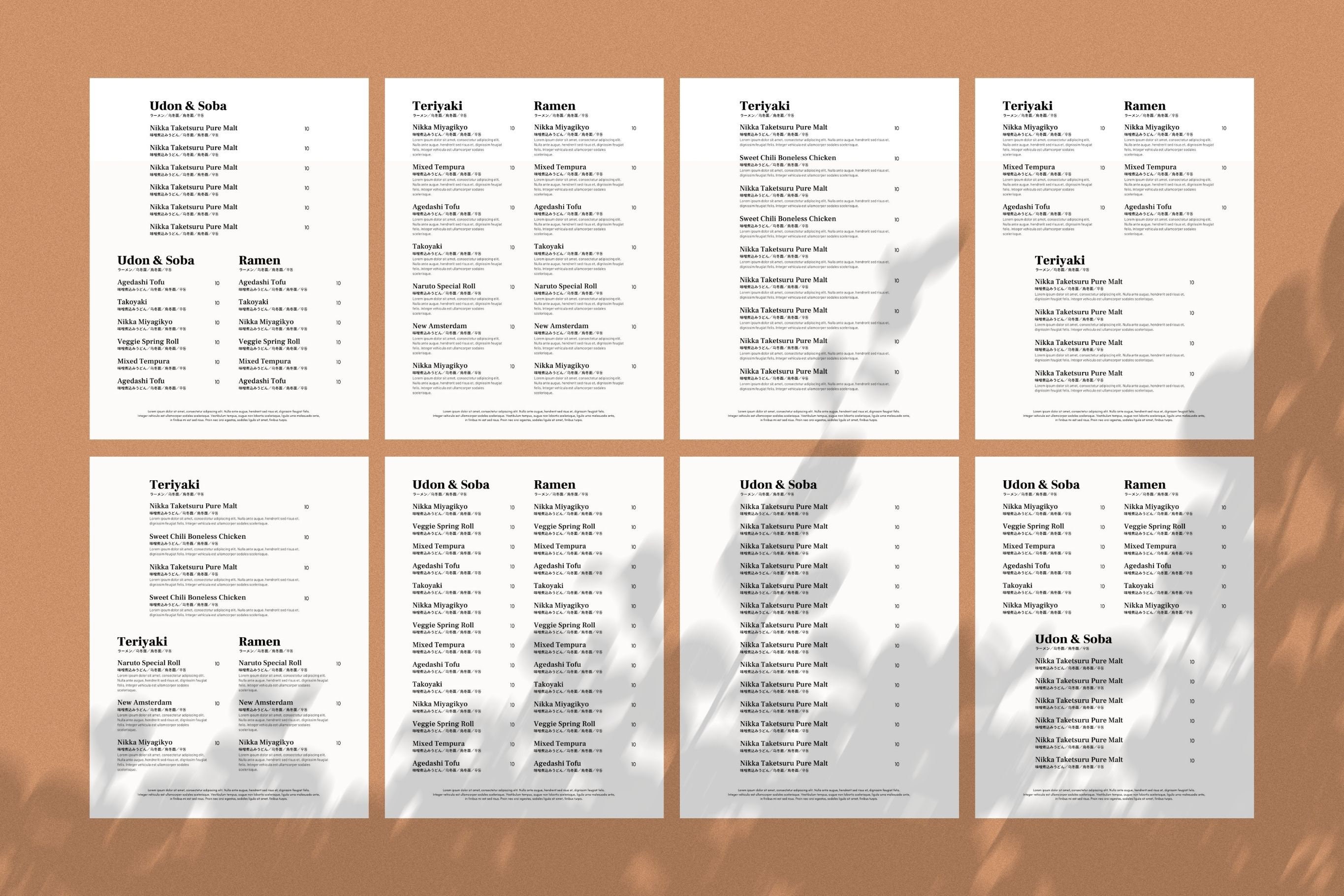 Multilingual Menu Canva Food and Drink Menu Templates simple design ...
