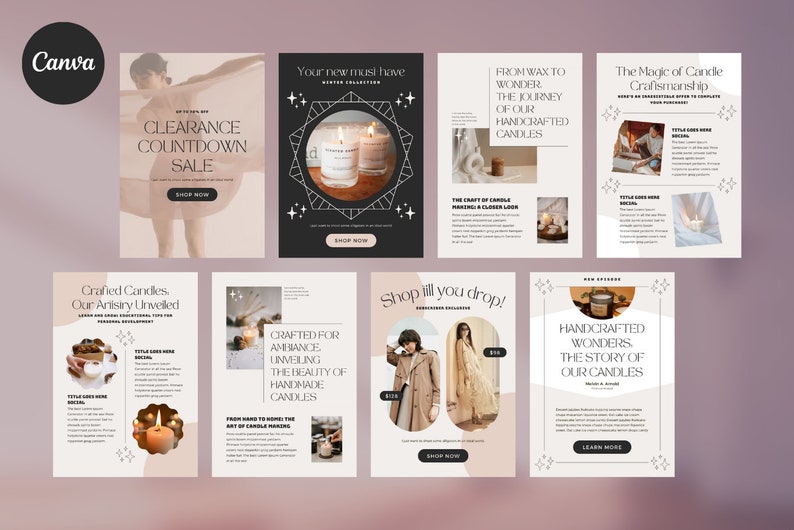 Canva Editable Email Templates Shine | Email Marketing | Product ...
