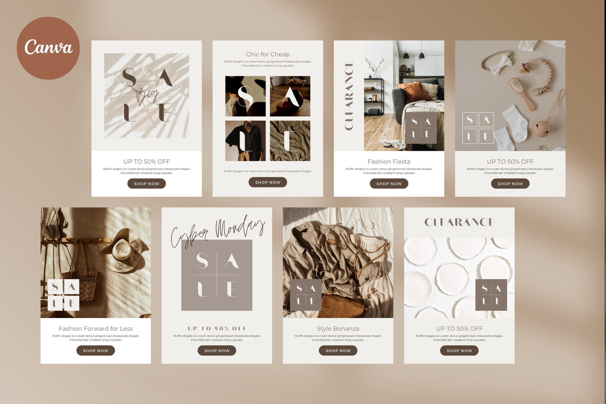 Canva Editable Email Templates Mocha | Email Marketing | Product ...