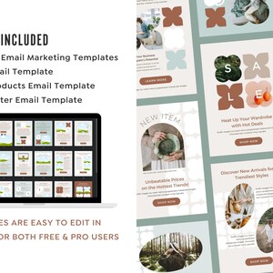 Canva Editable Email Templates Mint | Email Marketing | Product ...