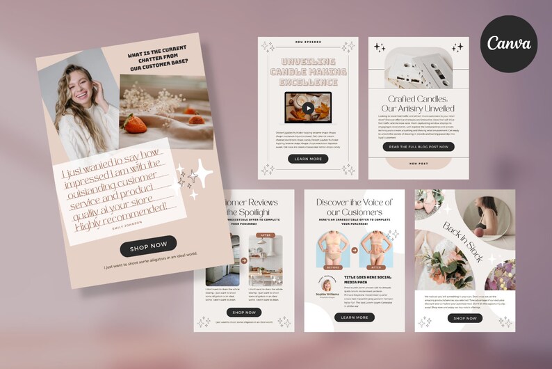 Canva Editable Email Templates Shine | Email Marketing | Product ...